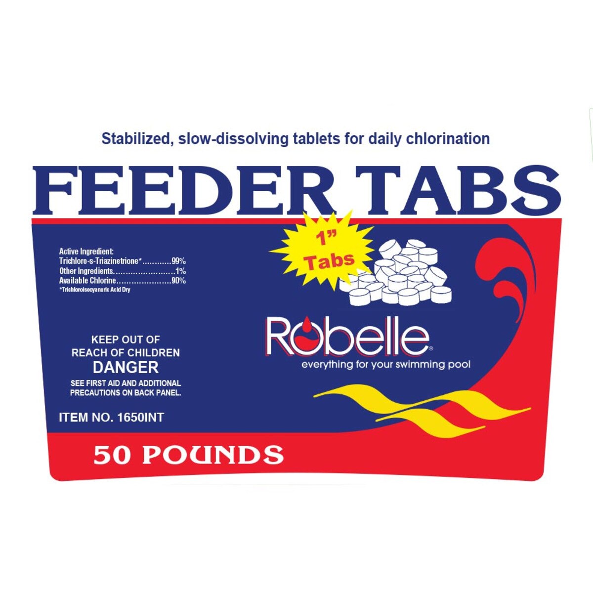 Robelle 1" Feeder Tabs - 50 Lbs | Pool Chemicals | Pool Supplies