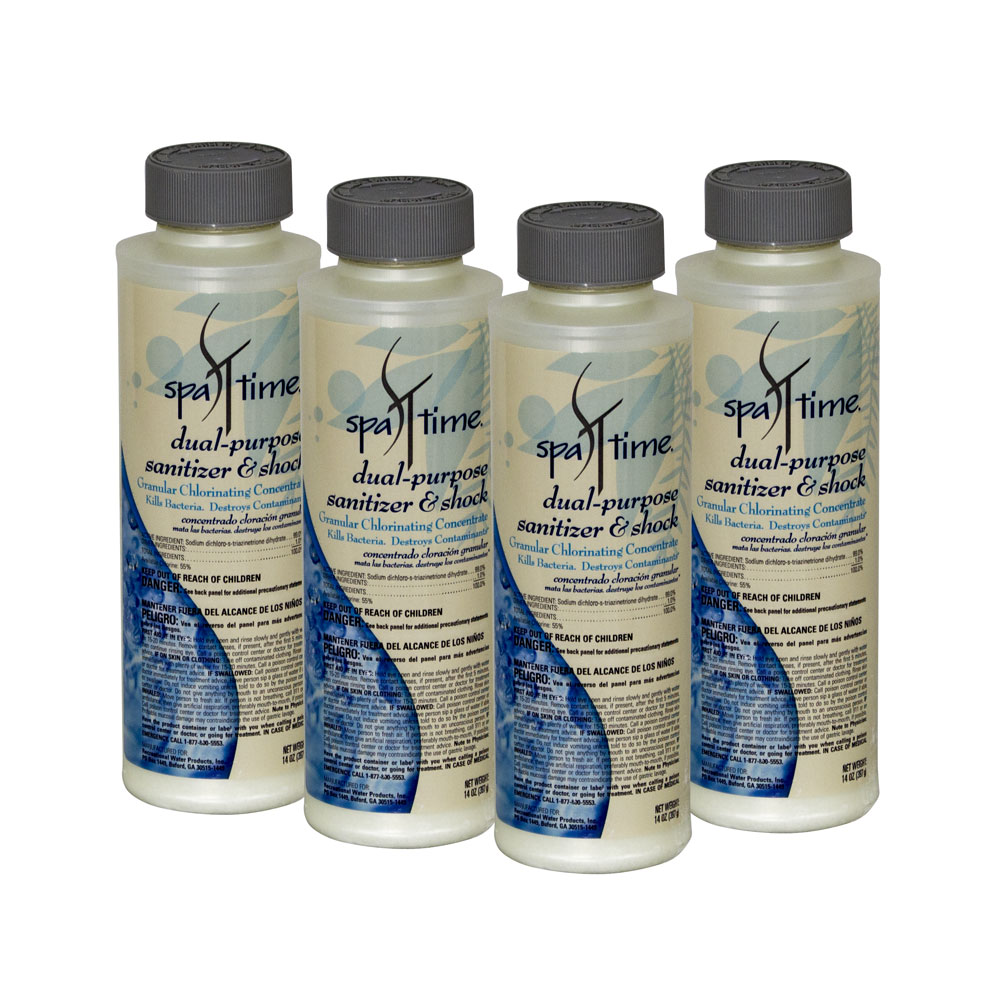 Spa Time Dual Purpose Sanitizer & Shock: 14 oz. | Spa Chlorine | Spa ...