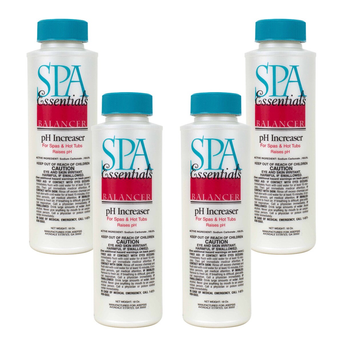 Spa Essentials pH Increaser - 4 x 18 oz. | Spa pH Control | Splash ...
