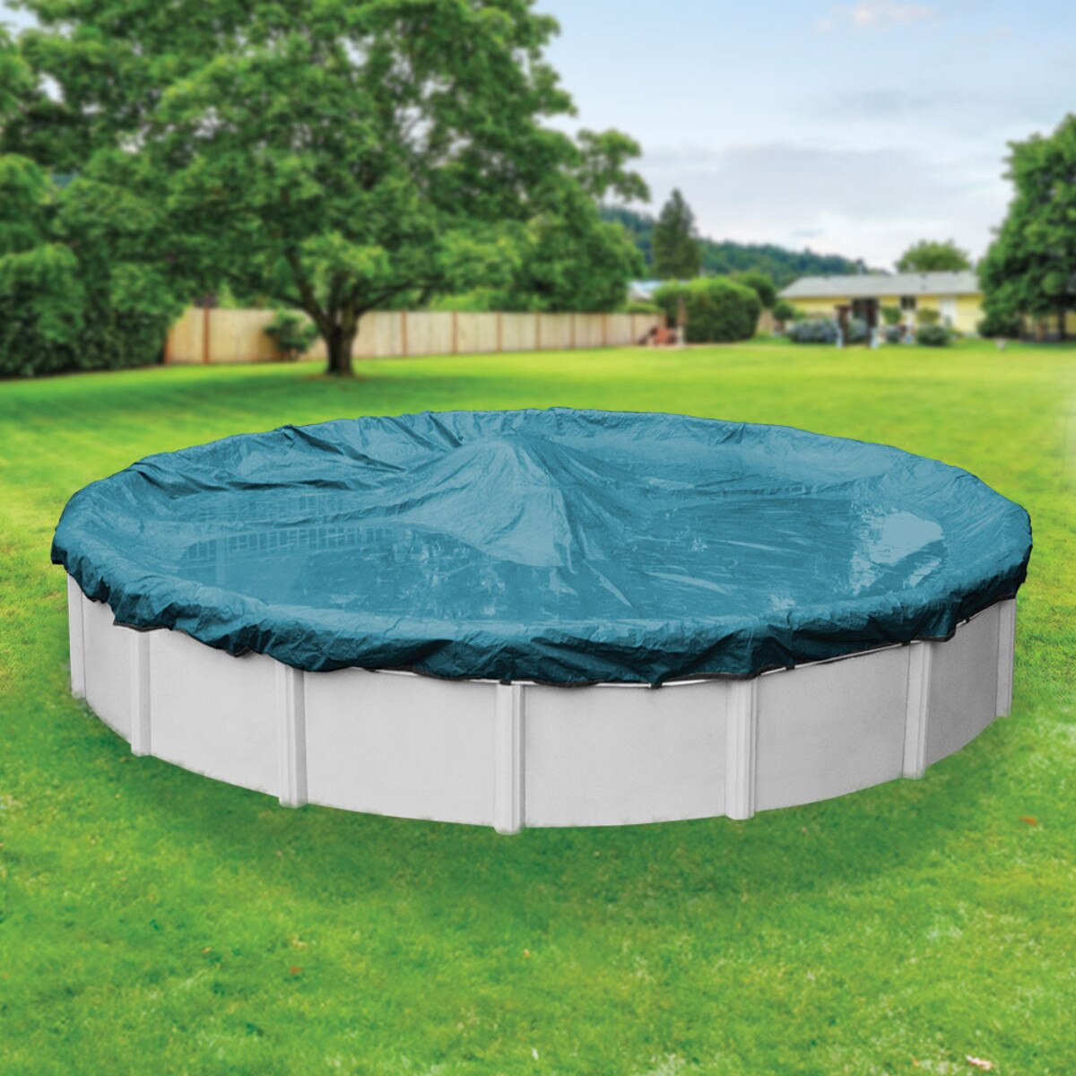 28' Round Classic Blue Pool Cover | Splash Super Center